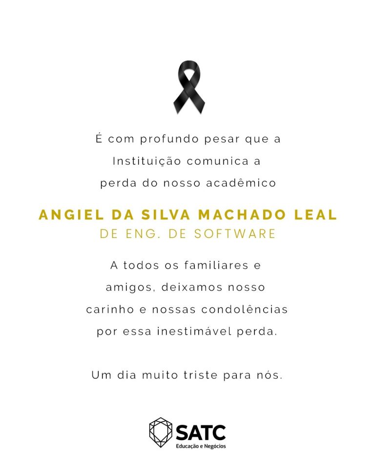 Nota de pesar: acadêmico Angiel da Silva Machado Leal - SATC